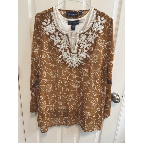 Susan Graver | Tops | Susan Graver Style Xl Sheer Rust Brown Pullover ...